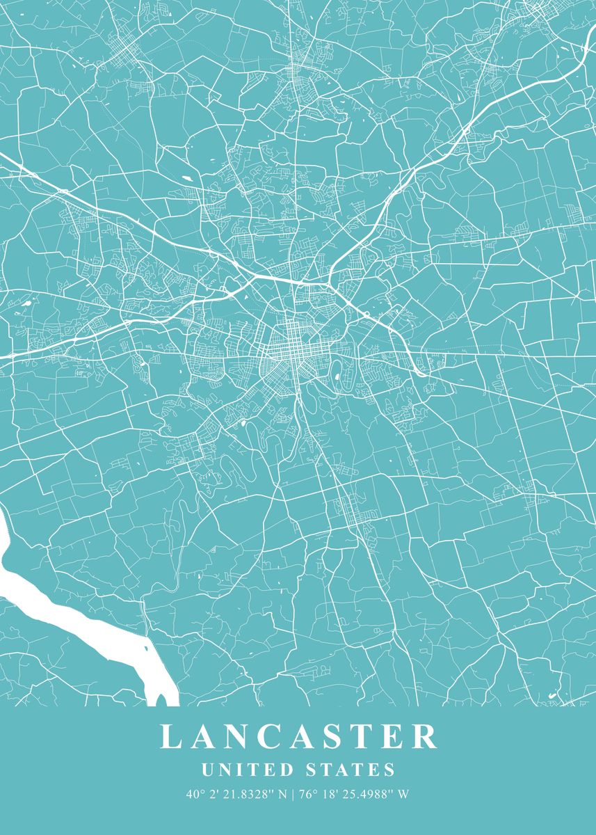 'Lancaster Beach Plane Map' Poster, picture, metal print, paint by Tien ...