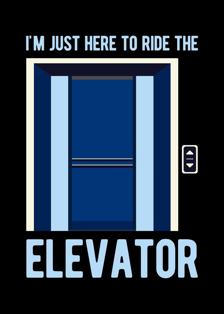 'Funny Elevator' Poster, picture, metal print, paint by Visualz | Displate