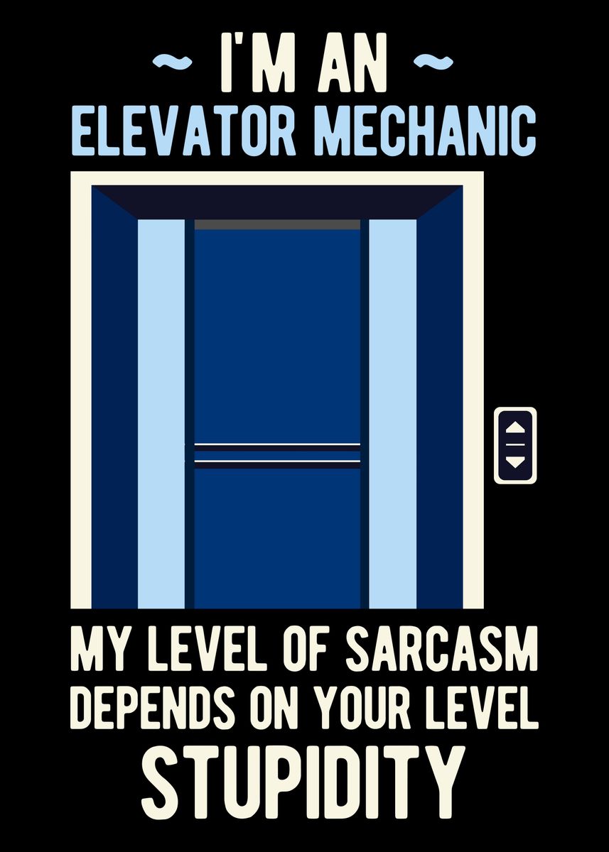 'Funny Elevator' Poster, picture, metal print, paint by Visualz | Displate