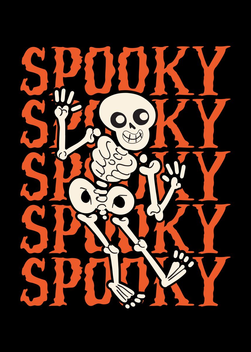 'Spooky skeleton on hallowe' Poster by BeMi | Displate