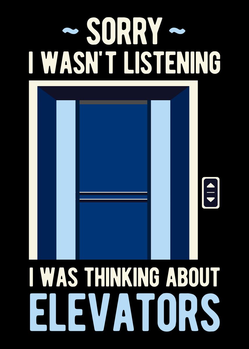 'Funny Elevator' Poster, picture, metal print, paint by Visualz | Displate