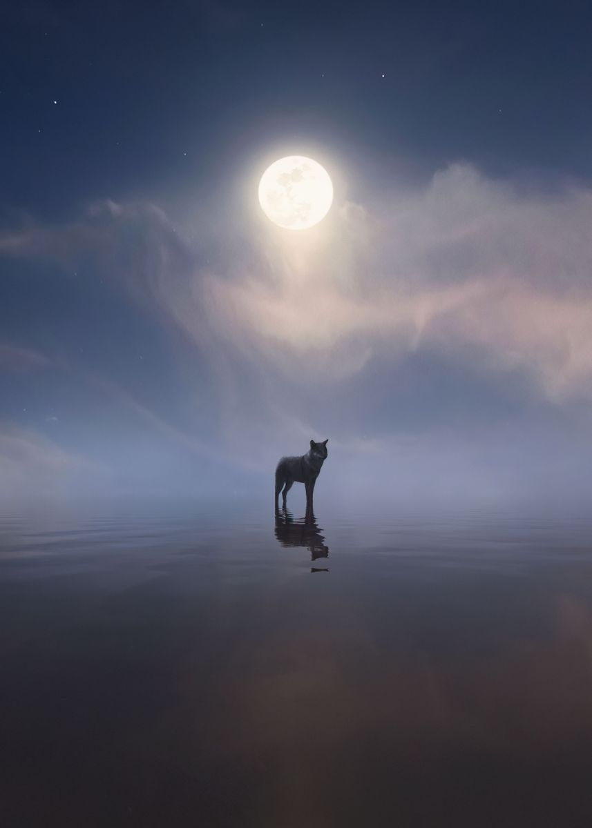 'Mirror of Wolf' Poster, picture, metal print, paint by Michelle von ...