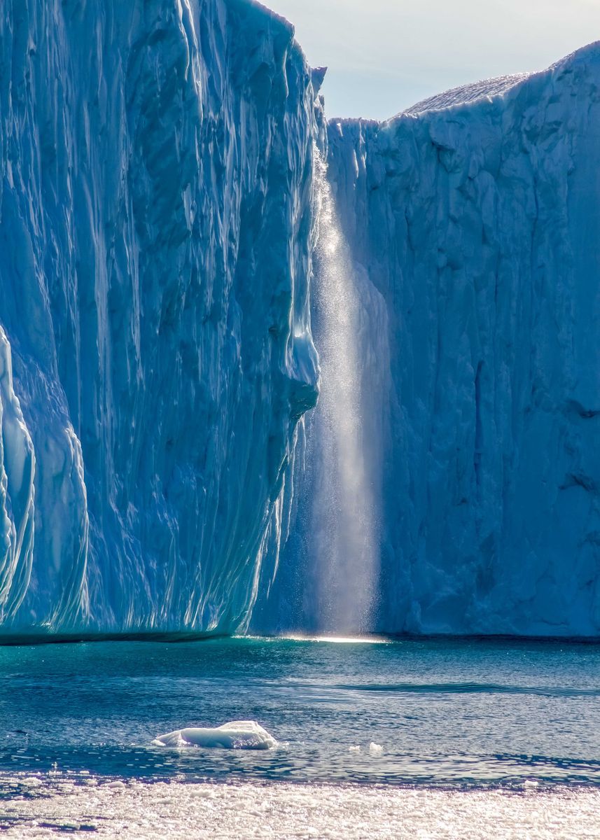 'Waterfall in glacier' Poster by Karen Foley | Displate