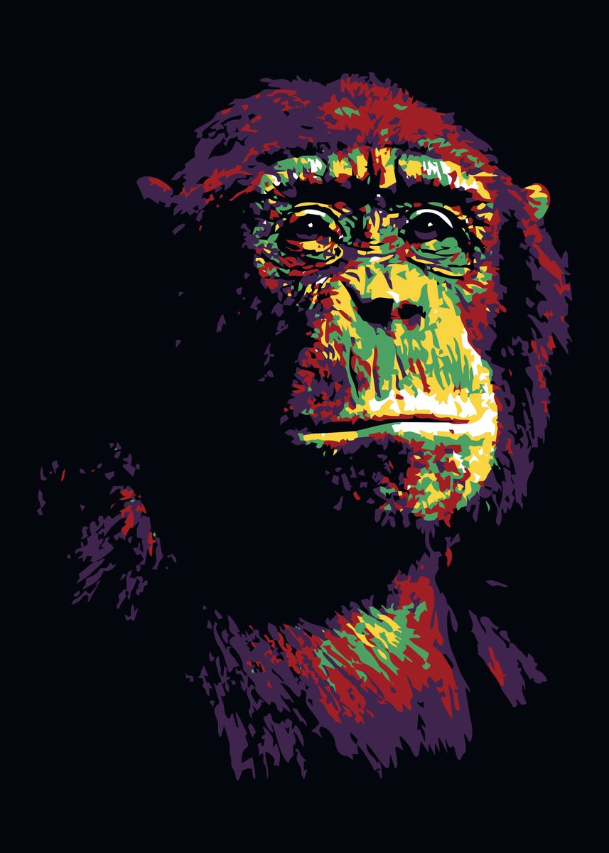 'Pop Art of Ape' Poster, picture, metal print, paint by Memories Poster ...