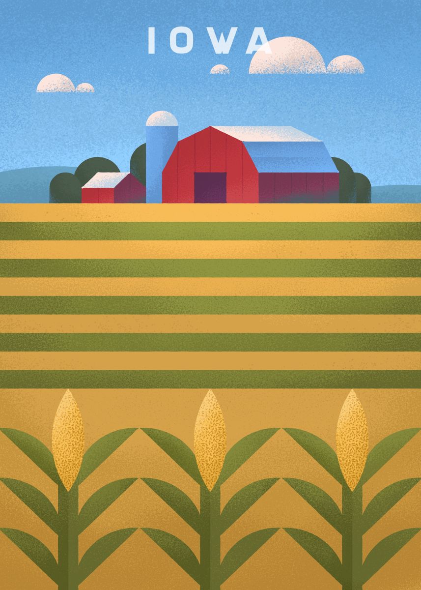 'Iowa' Poster, picture, metal print, paint by Sam Kal | Displate