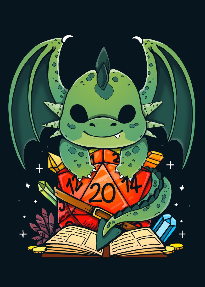 'Dragon Dice' Poster, picture, metal print, paint by Valentina Fabbri ...