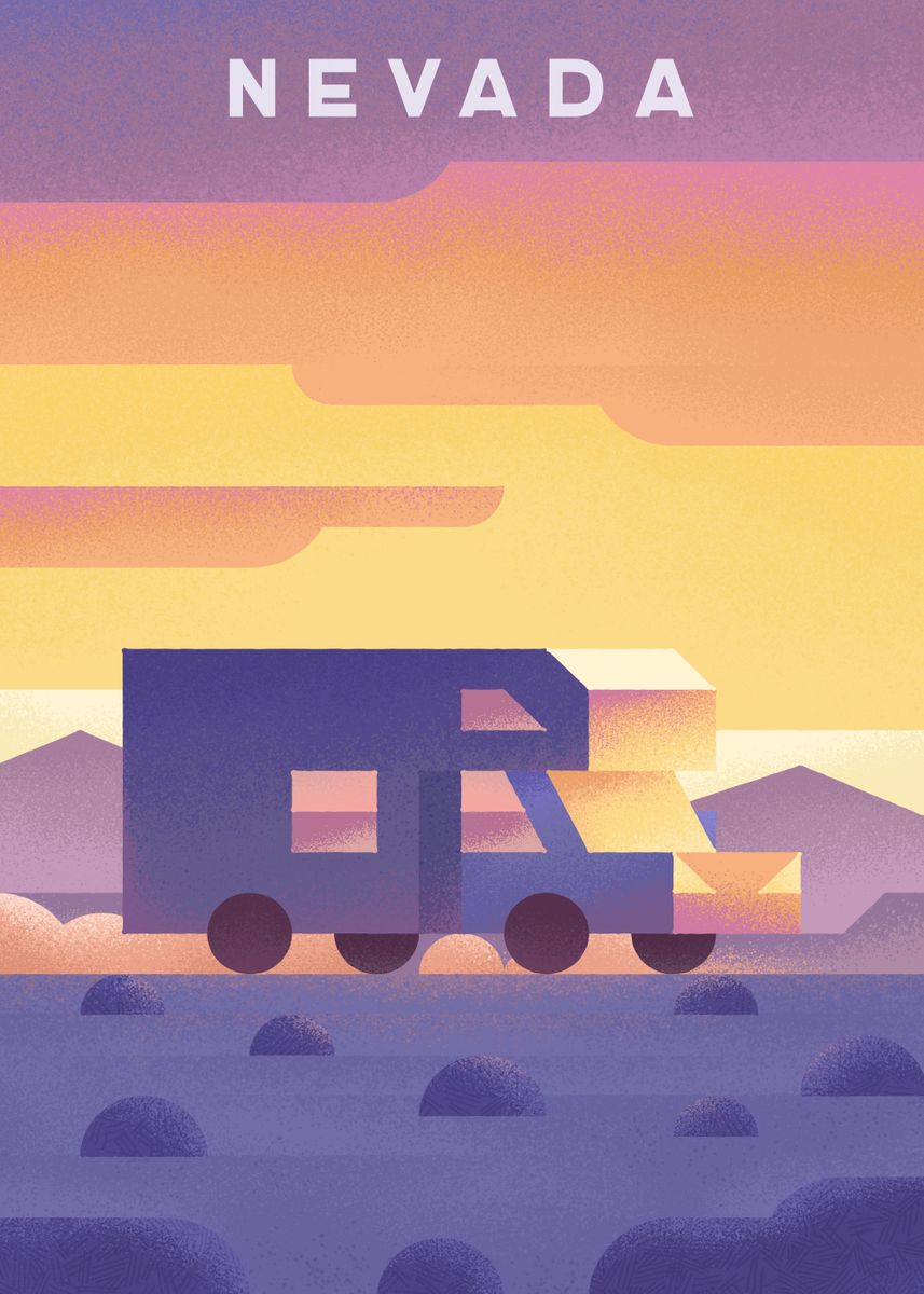 'Nevada' Poster, picture, metal print, paint by Sam Kal | Displate