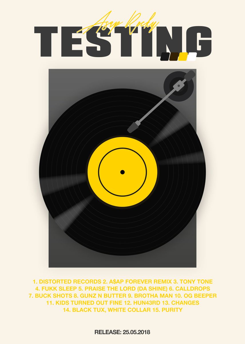 'ASAP Rocky Testing' Poster, picture, metal print, paint by Mari | Displate