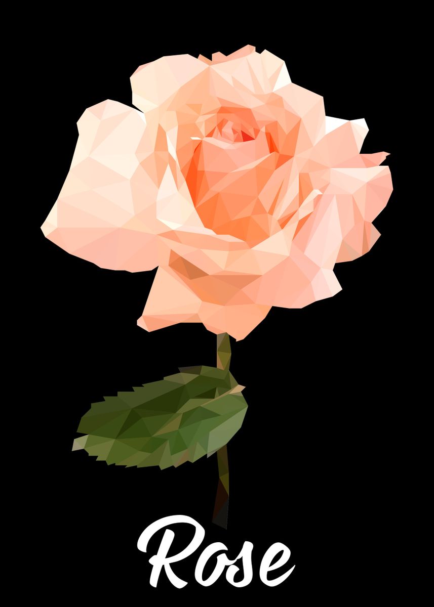 'Polygon Rose' Poster by never more | Displate