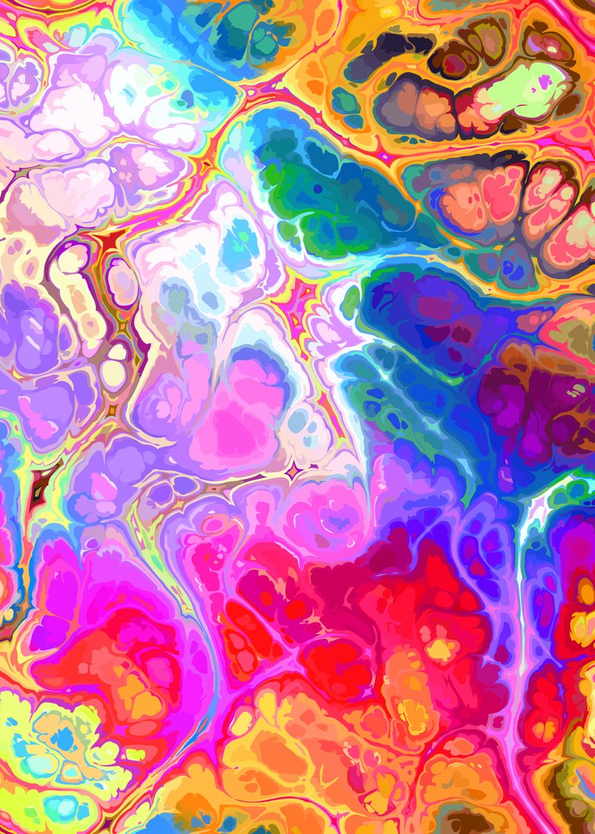 'Psychedelic Marble Ripples' Poster by Prawny | Displate