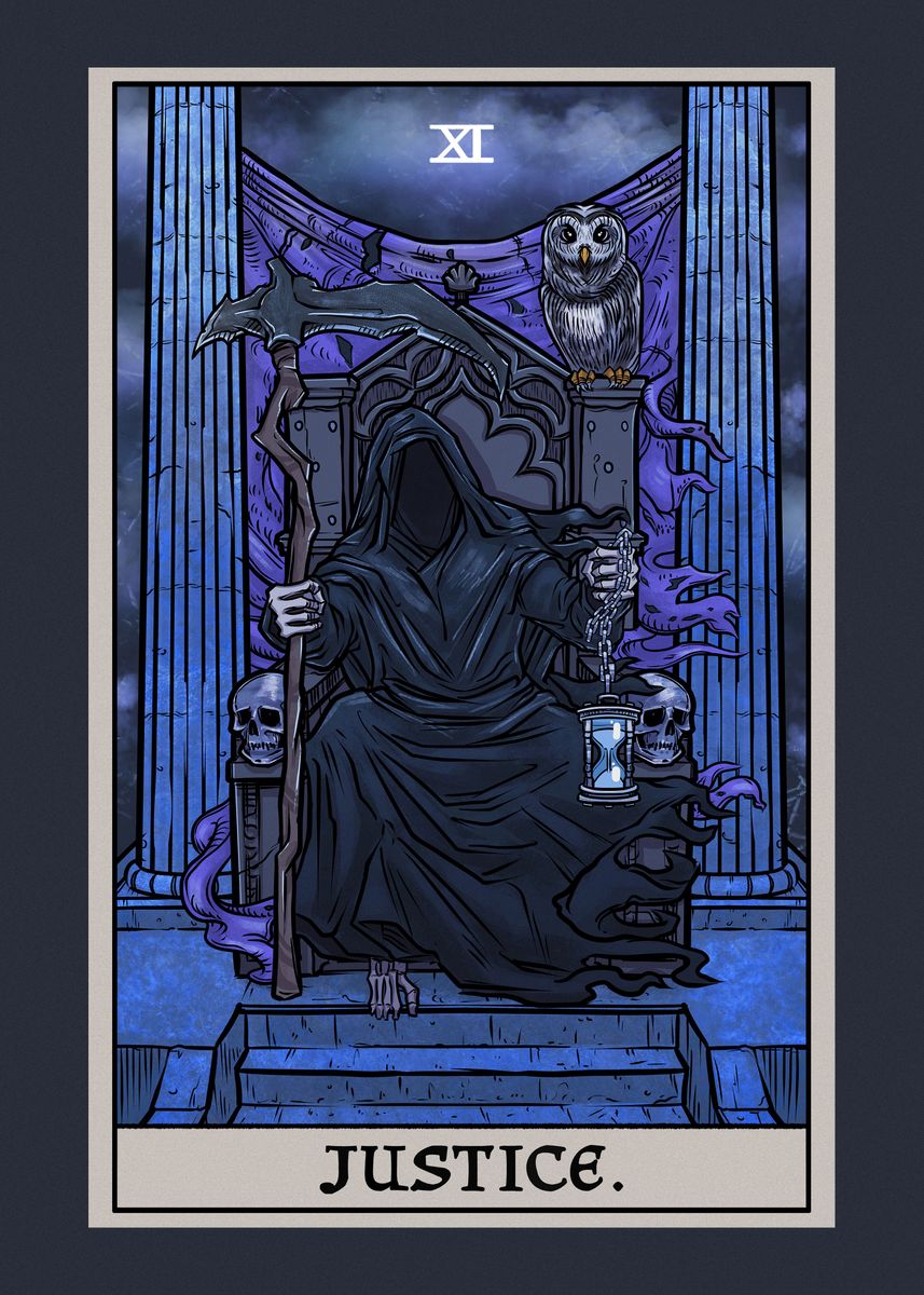 'Justice Terror Tarot Card' Poster, picture, metal print, paint by ...