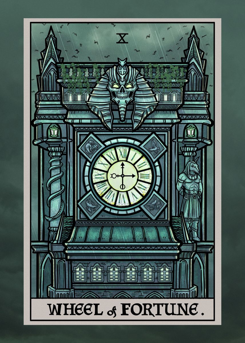 'Wheel of Fortune Tarot' Poster, picture, metal print, paint by ...