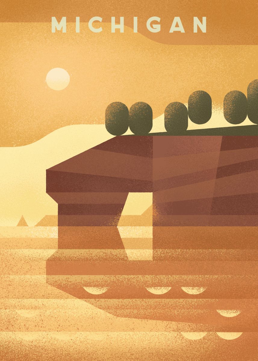 'Michigan' Poster, picture, metal print, paint by Sam Kal | Displate