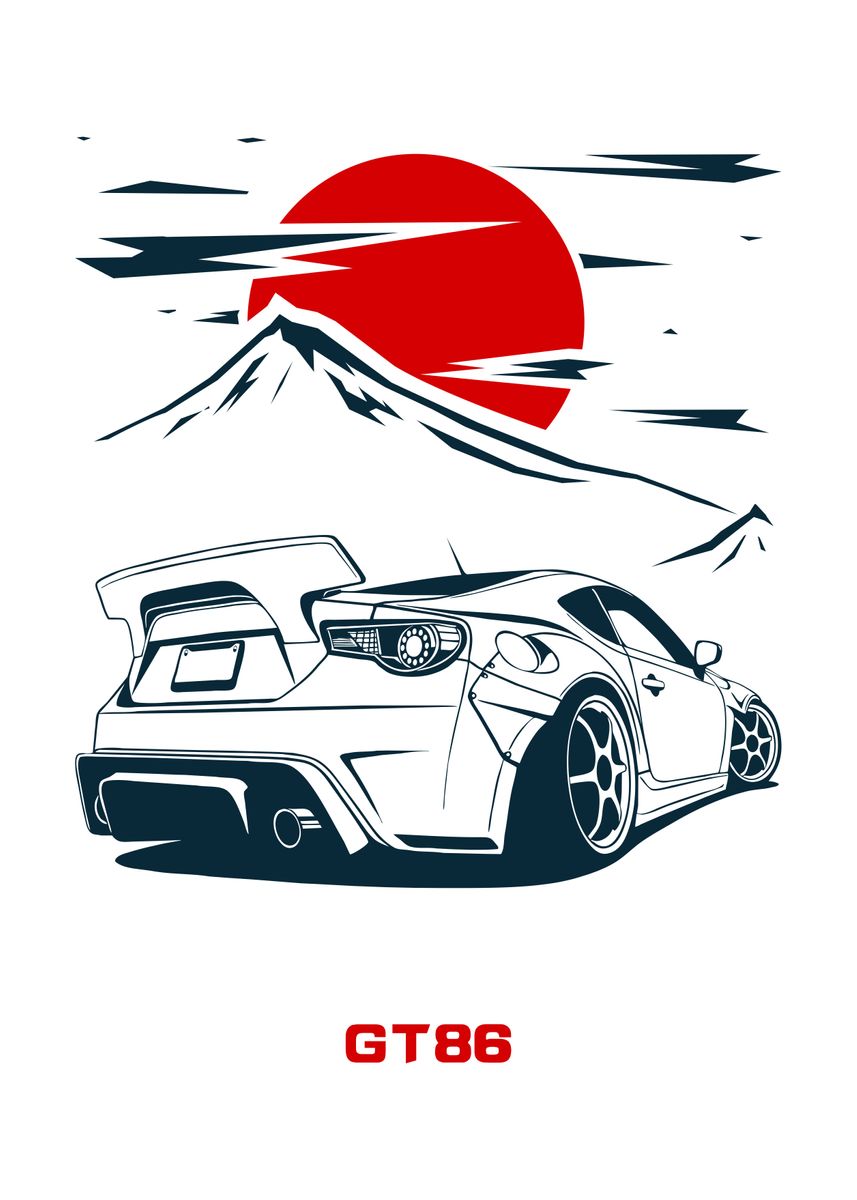 'GT86 Toyota' Poster, picture, metal print, paint by Faissal Thomas ...