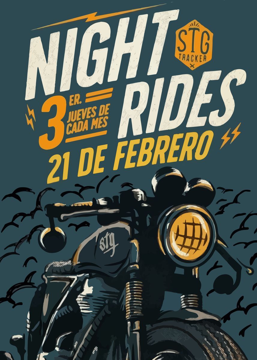 'Vintage Night riders' Poster, picture, metal print, paint by Aji ...
