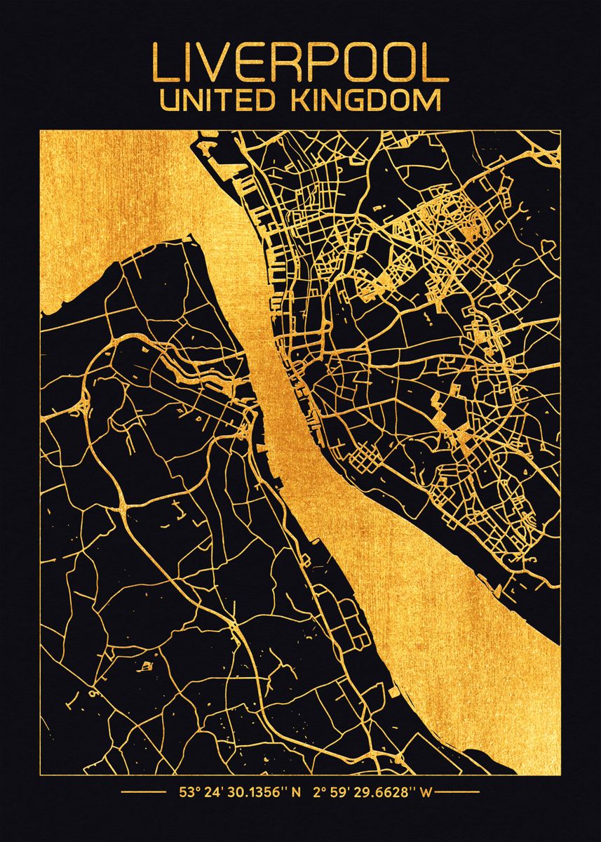 'Liverpool UK' Poster, picture, metal print, paint by Denis Siggers ...