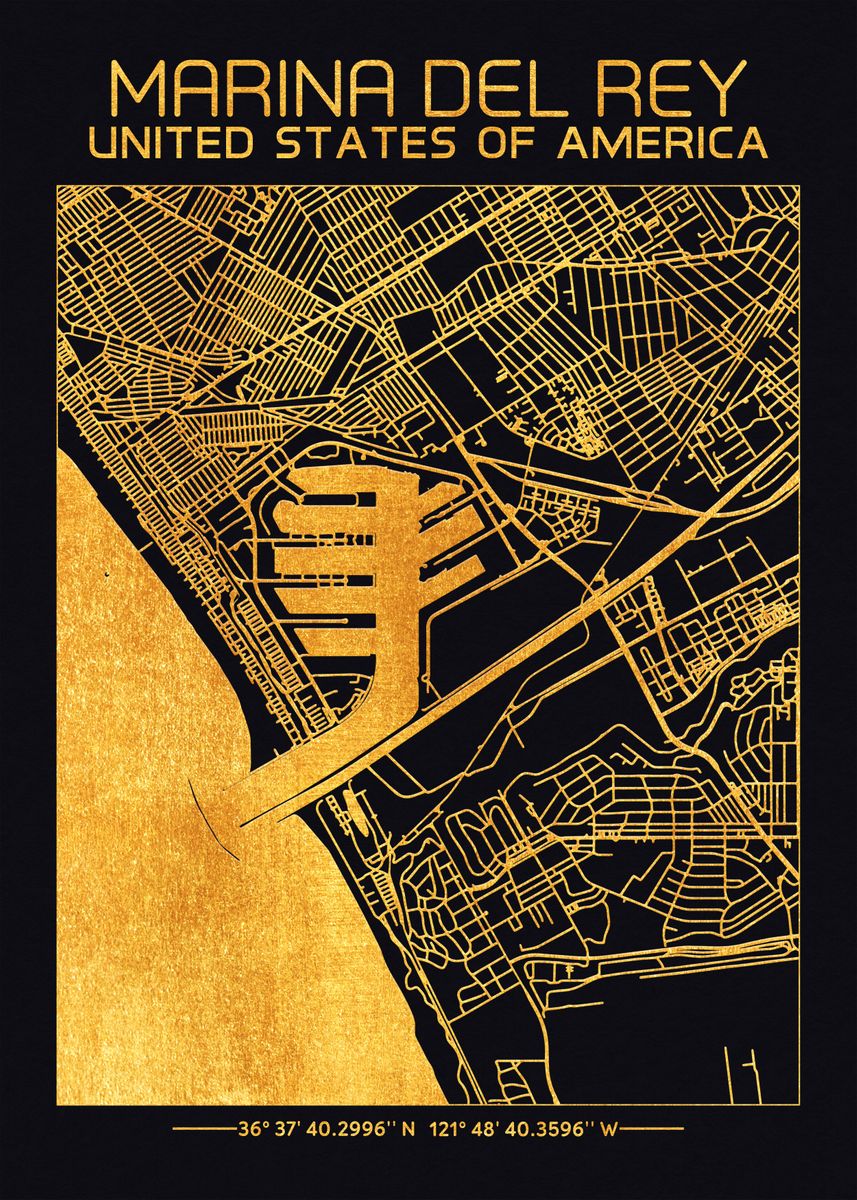 'Marina del Rey CA USA' Poster, picture, metal print, paint by Denis ...