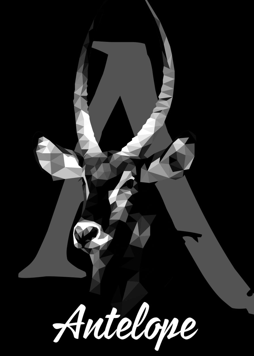 'Antelope' Poster, picture, metal print, paint by minh doan | Displate