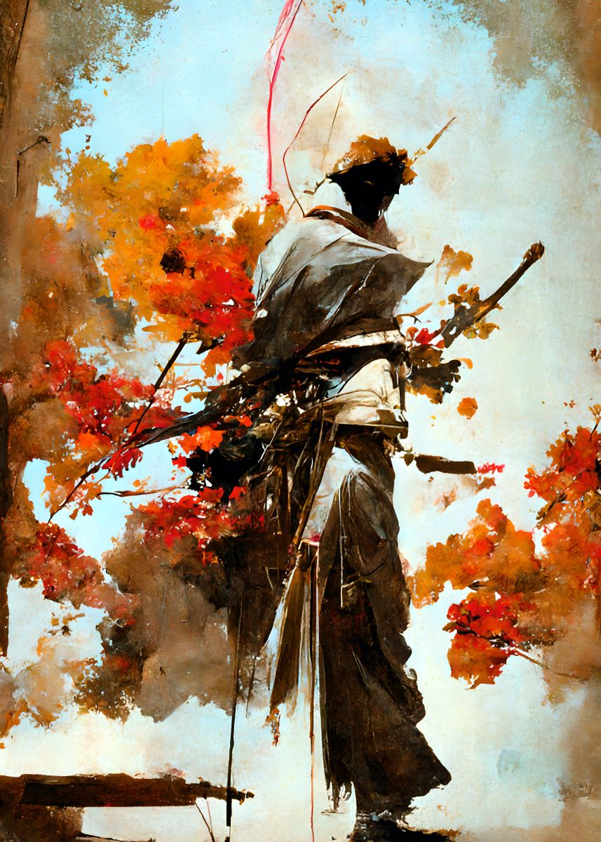 'Ink Samurai 3' Poster, picture, metal print, paint by Rob Hackney ...