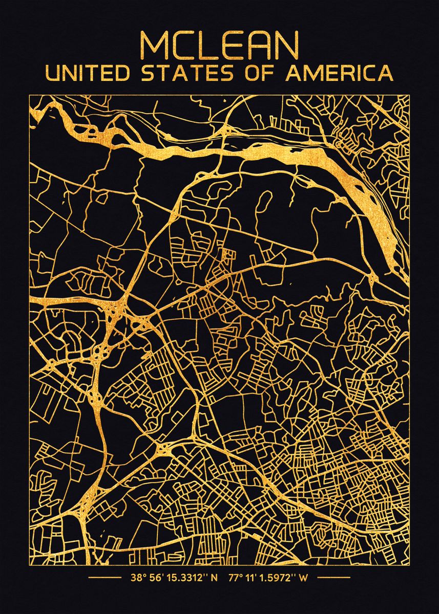 'McLean VA USA' Poster, picture, metal print, paint by Denis Siggers ...