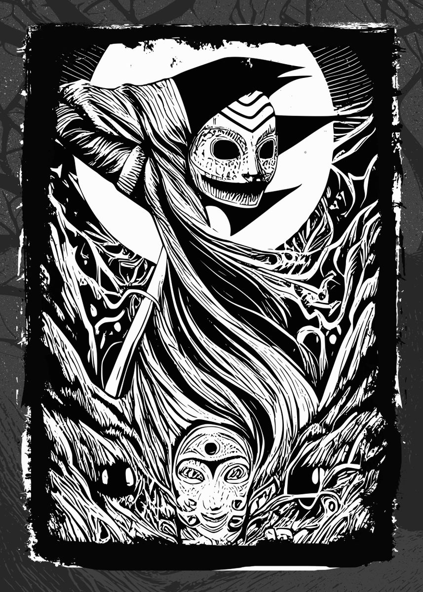 'Horror Creatures and Scary' Poster, picture, metal print, paint by ...