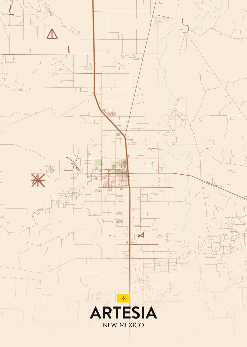 'Artesia NM' Poster, picture, metal print, paint by IMR Designs | Displate