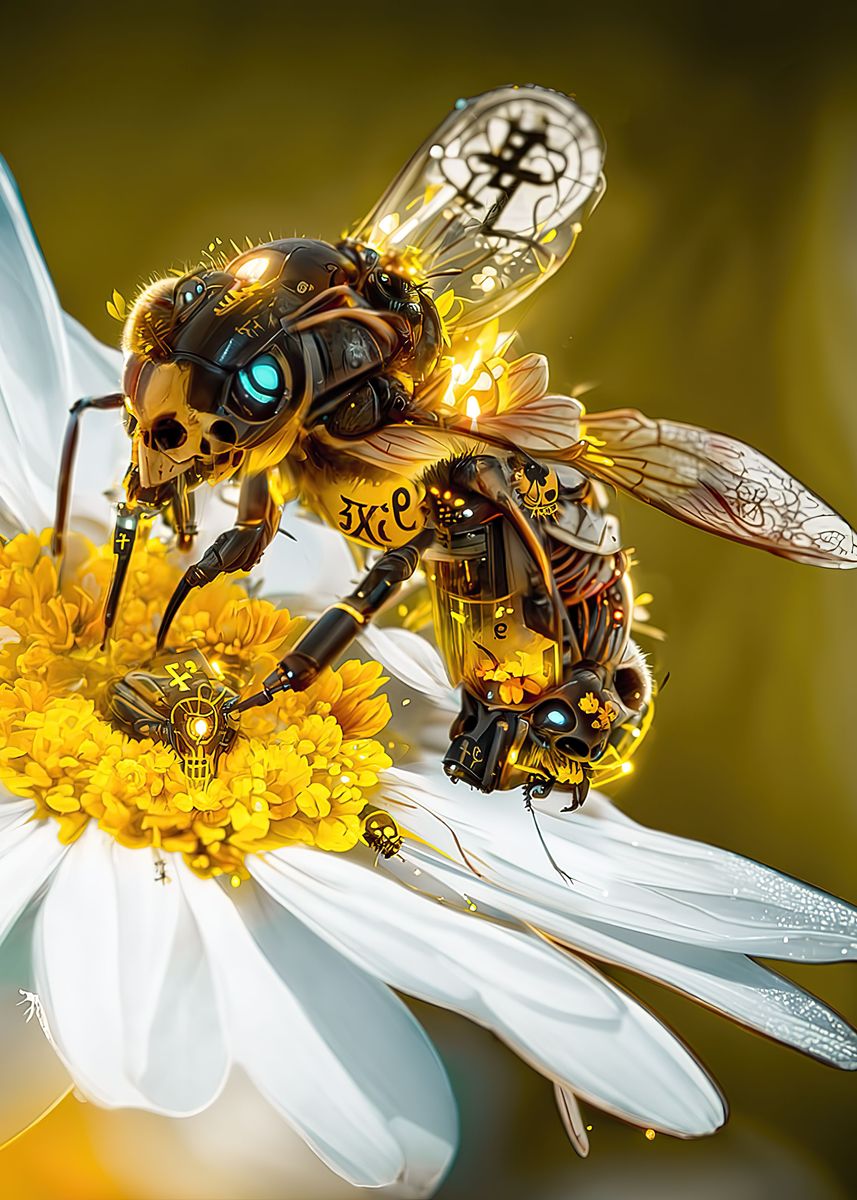 'Robo Bee' Poster, picture, metal print, paint by Machine Delusions ...