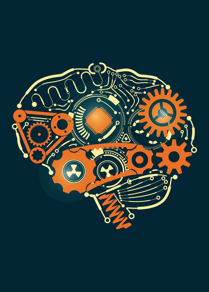 'Brain Gear' Poster by Luvy | Displate