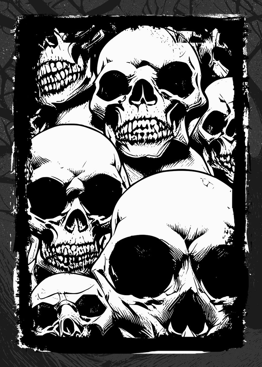 'Horror Creatures and Scary' Poster, picture, metal print, paint by ...