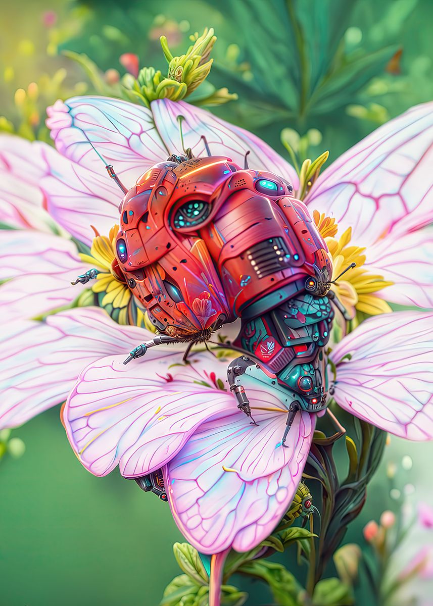 'Robo Lady Bug' Poster, picture, metal print, paint by Machine ...