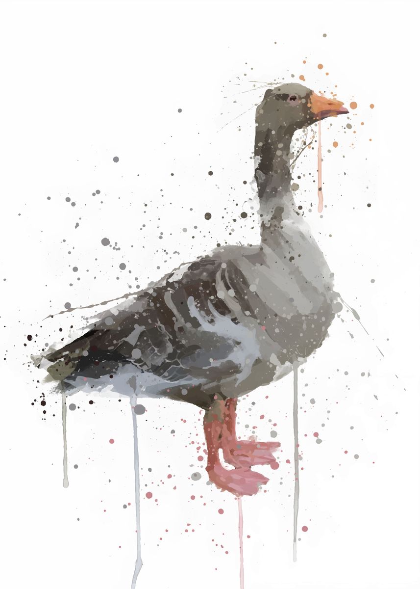 'Goose' Poster, picture, metal print, paint by Izu | Displate