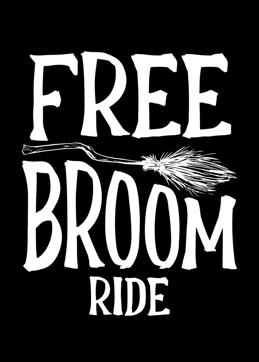 'Free broom ride' Poster, picture, metal print, paint by BeMi | Displate
