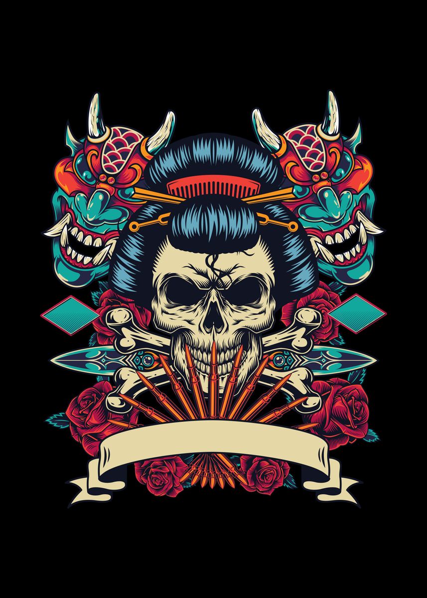 'Skull' Poster by Azlan Xavier | Displate