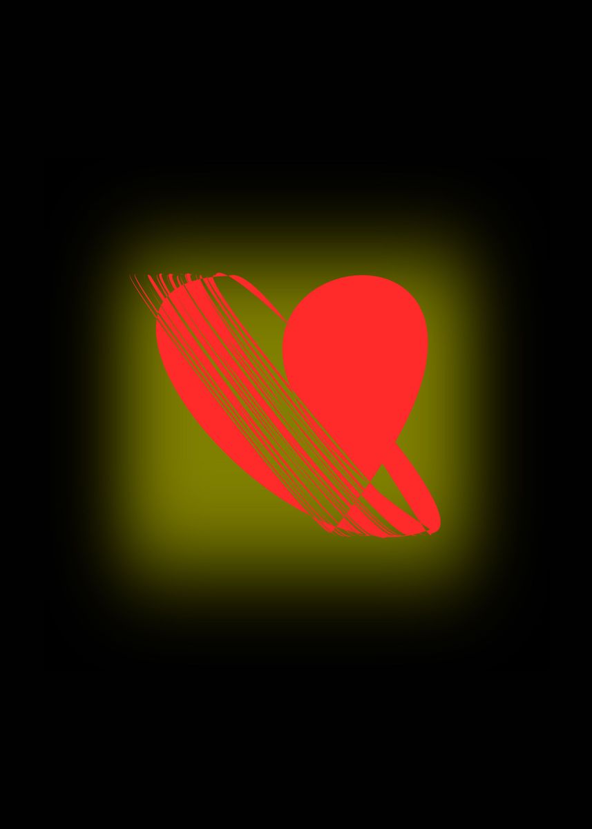 'red heart' Poster, picture, metal print, paint by Soft Brush | Displate