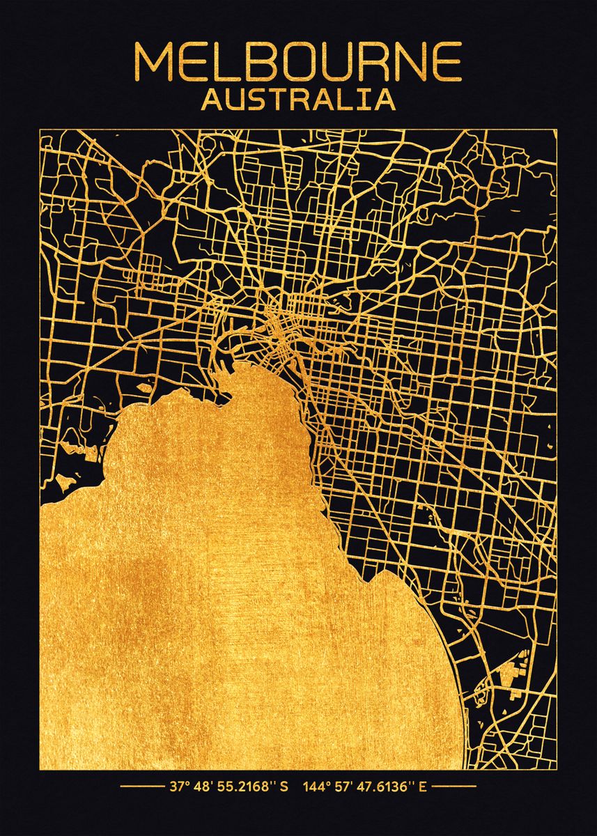 'Melbourne VIC Australia' Poster, picture, metal print, paint by Denis ...