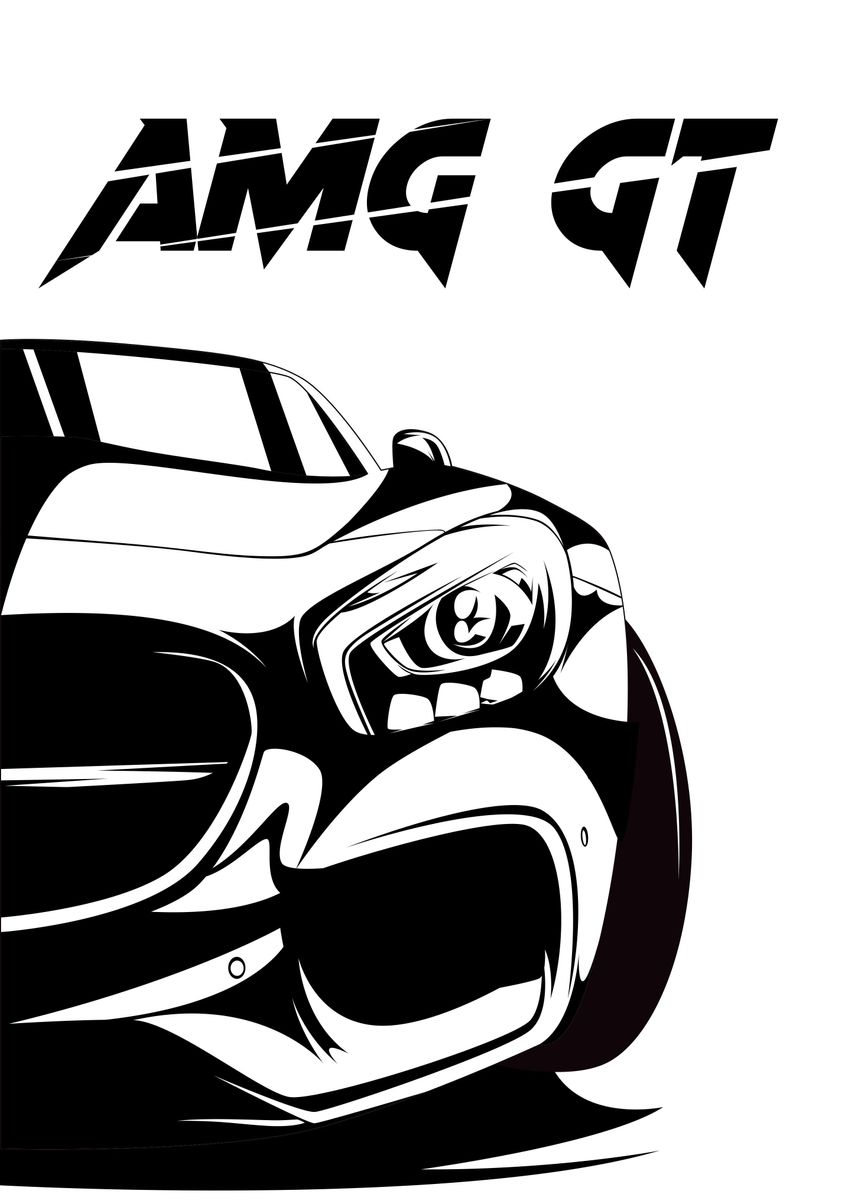 'Amg gt poster' Poster, picture, metal print, paint by Asran Vektor ...