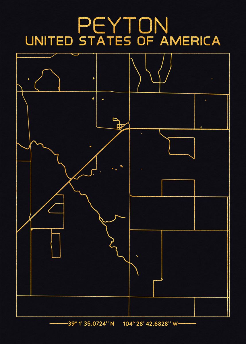 'Peyton CO USA' Poster, picture, metal print, paint by Denis Siggers ...