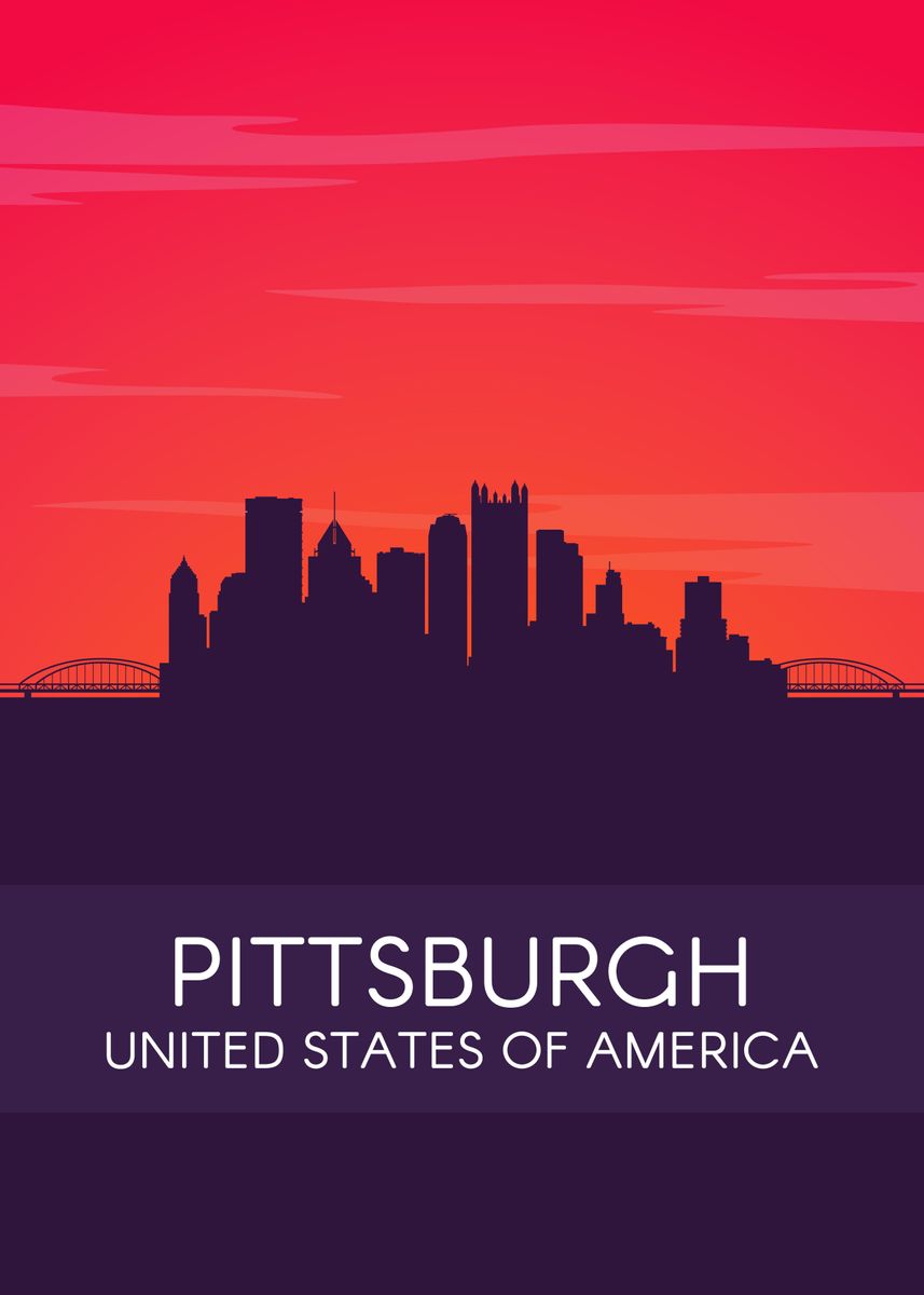 'Pittsburgh' Poster, picture, metal print, paint by Evan Arrington ...