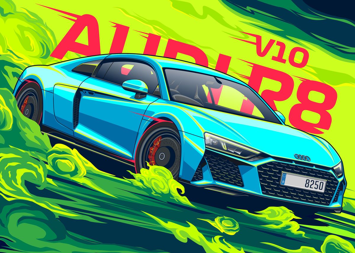 'AUDI R8 V10' Poster by Basues | Displate