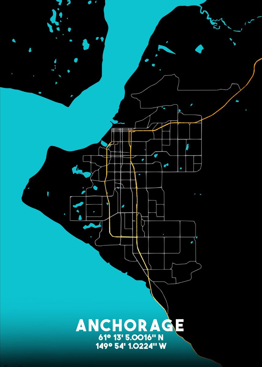 'Anchorage AK USA' Poster, picture, metal print, paint by Clayborne ...