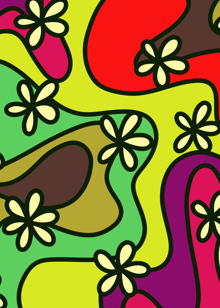 'Abstract Retro Doodle Art' Poster, picture, metal print, paint by ...