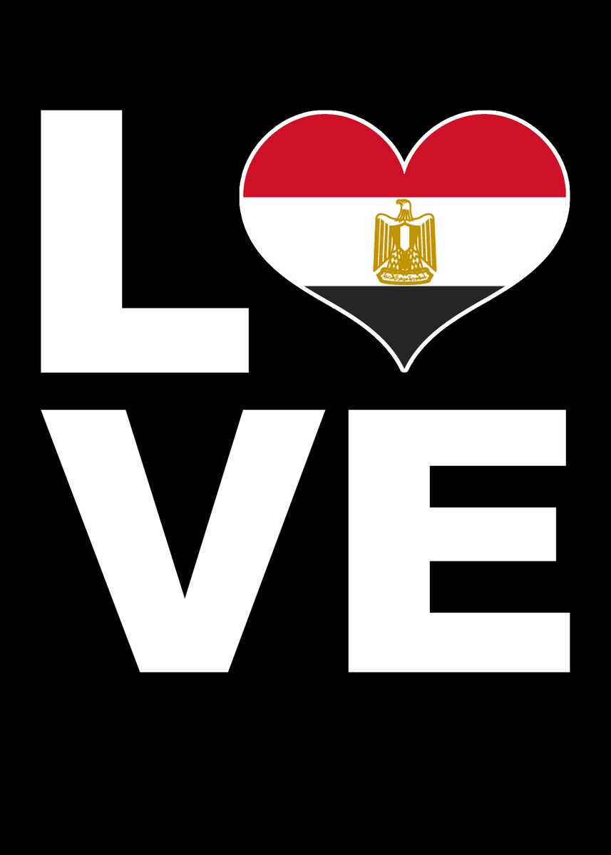 'I Love Egypt' Poster, picture, metal print, paint by schmugo | Displate
