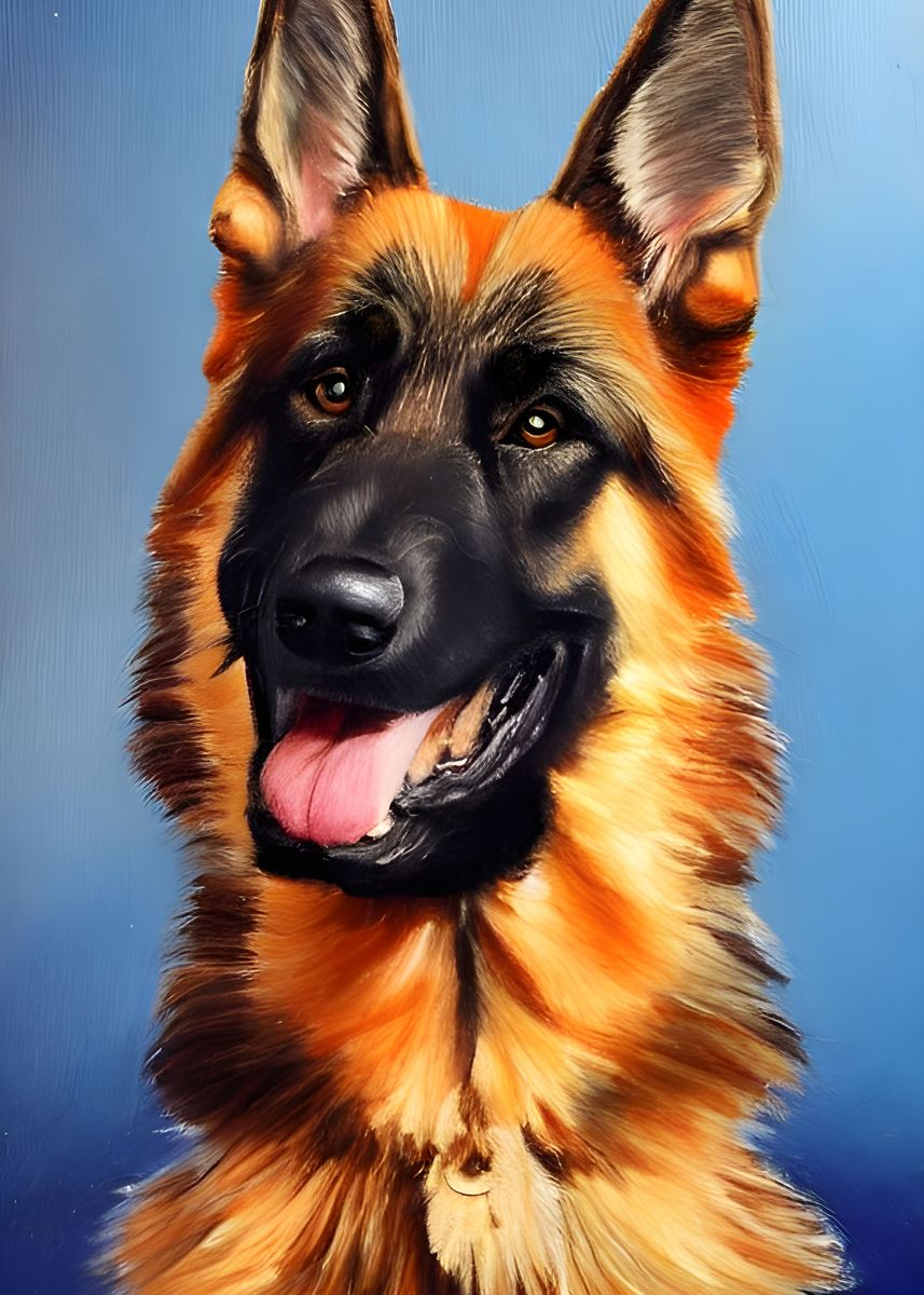 'German Shepard' Poster, picture, metal print, paint by Kyler F | Displate