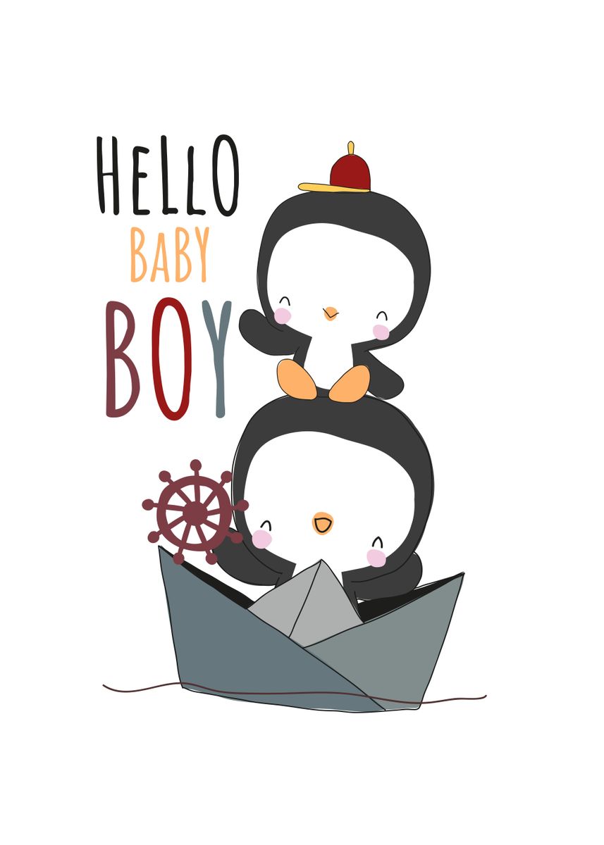 'Hello Baby Boy' Poster, picture, metal print, paint by Faissal Thomas ...