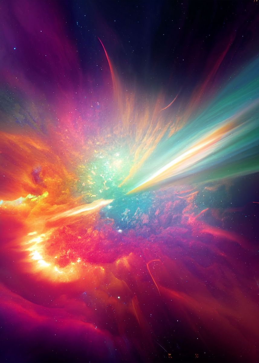 'Rocket Nebula' Poster, picture, metal print, paint by NEONCOSMICA ...