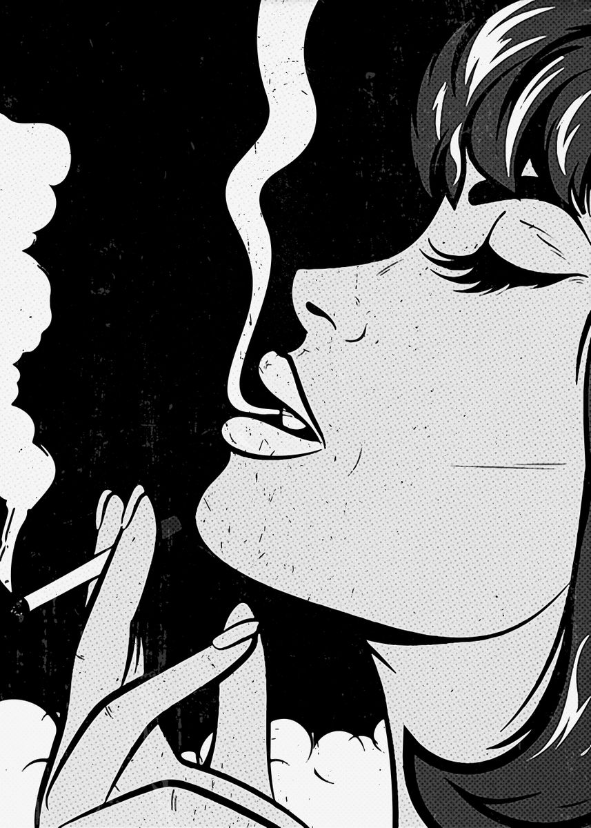 'Sexy Smoking Woman Comic' Poster, picture, metal print, paint by Uber ...