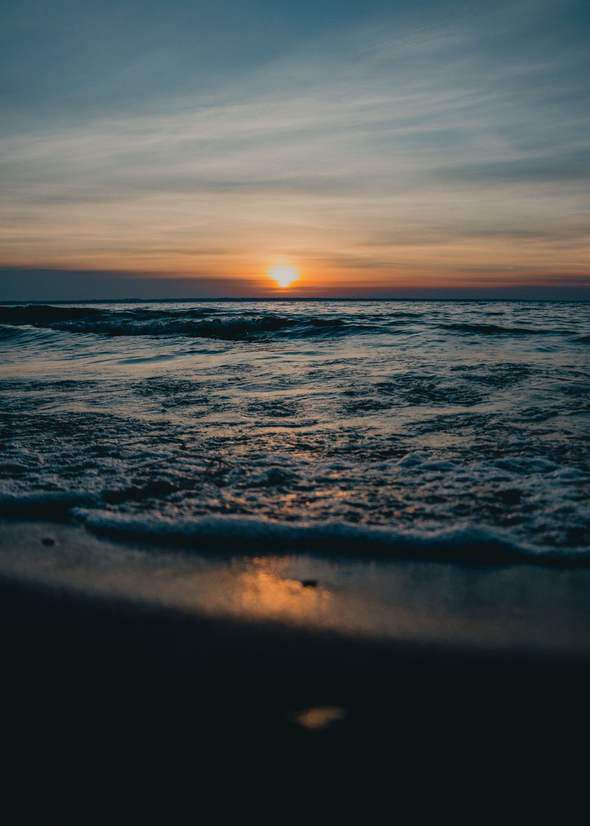 'Michigan Sunset' Poster, picture, metal print, paint by Enrique | Displate