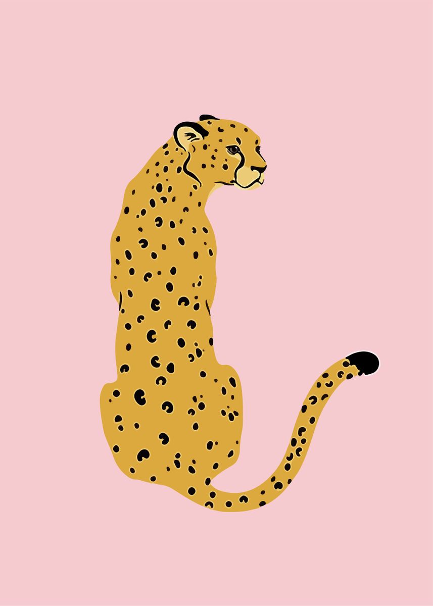 'Boho Cheetah Print in Pink' Poster by Uber Colektiv | Displate