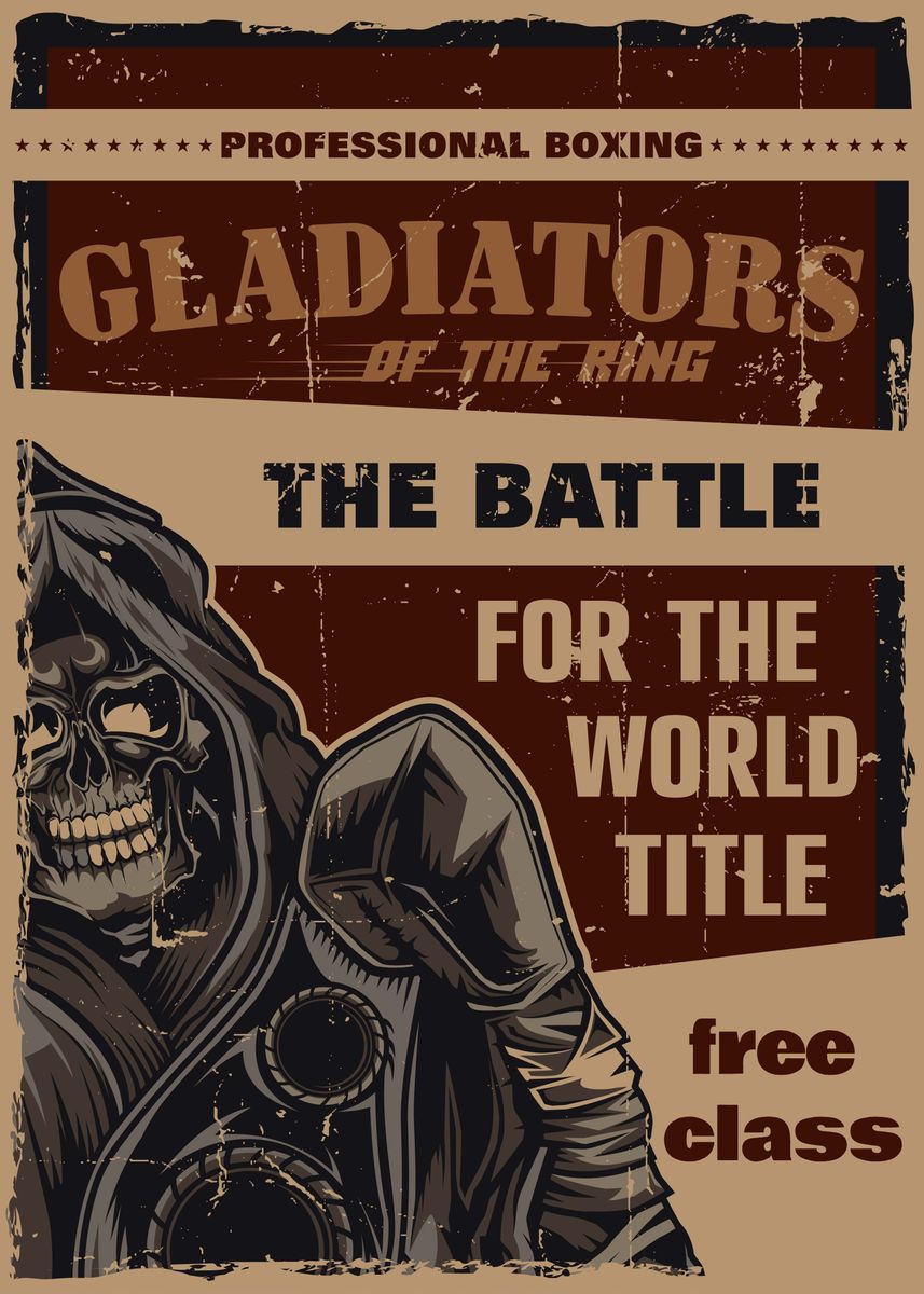 'Boxing vintage' Poster, picture, metal print, paint by wan studio 50 ...