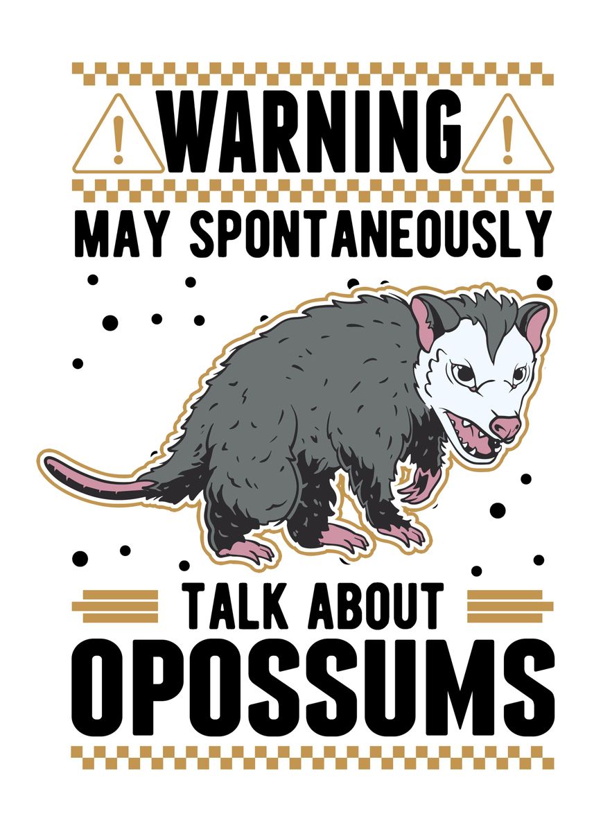 'Possum Gift Opossum' Poster, picture, metal print, paint by ...
